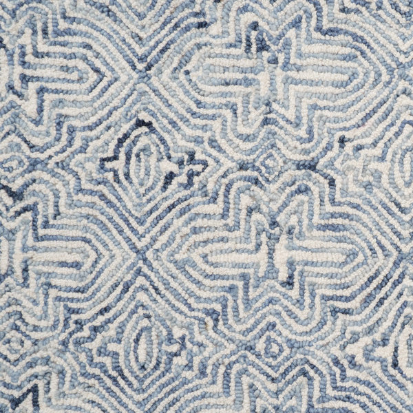 CompanyC Barranco Hand Tufted Wool Geometric Area Rug in Blue/White ...
