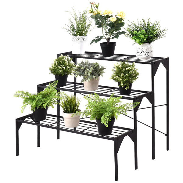 Arlmont & Co. 3 Tier Outdoor Metal Heavy Duty Modern For Multiple Plant ...