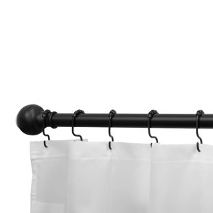 Wayfair | Matte Black Shower Curtain Rods You'll Love in 2023