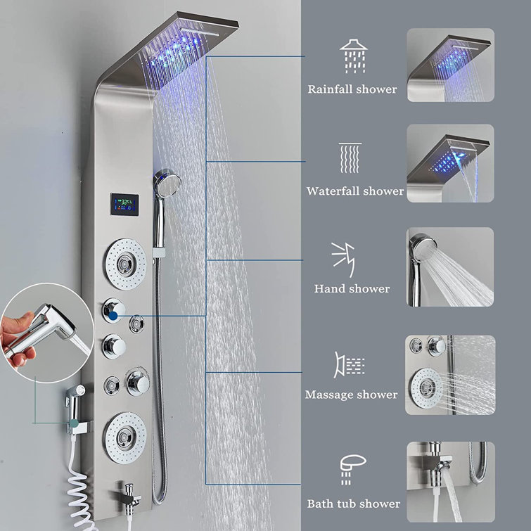 Belfry Bathroom Vieira Led Shower Tower Panel | Wayfair.co.uk