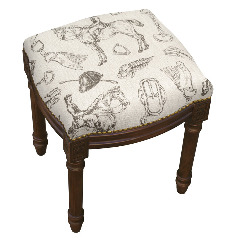 Charlton Home® Procter 19'' Tall Solid Wood Vanity Stool | Wayfair