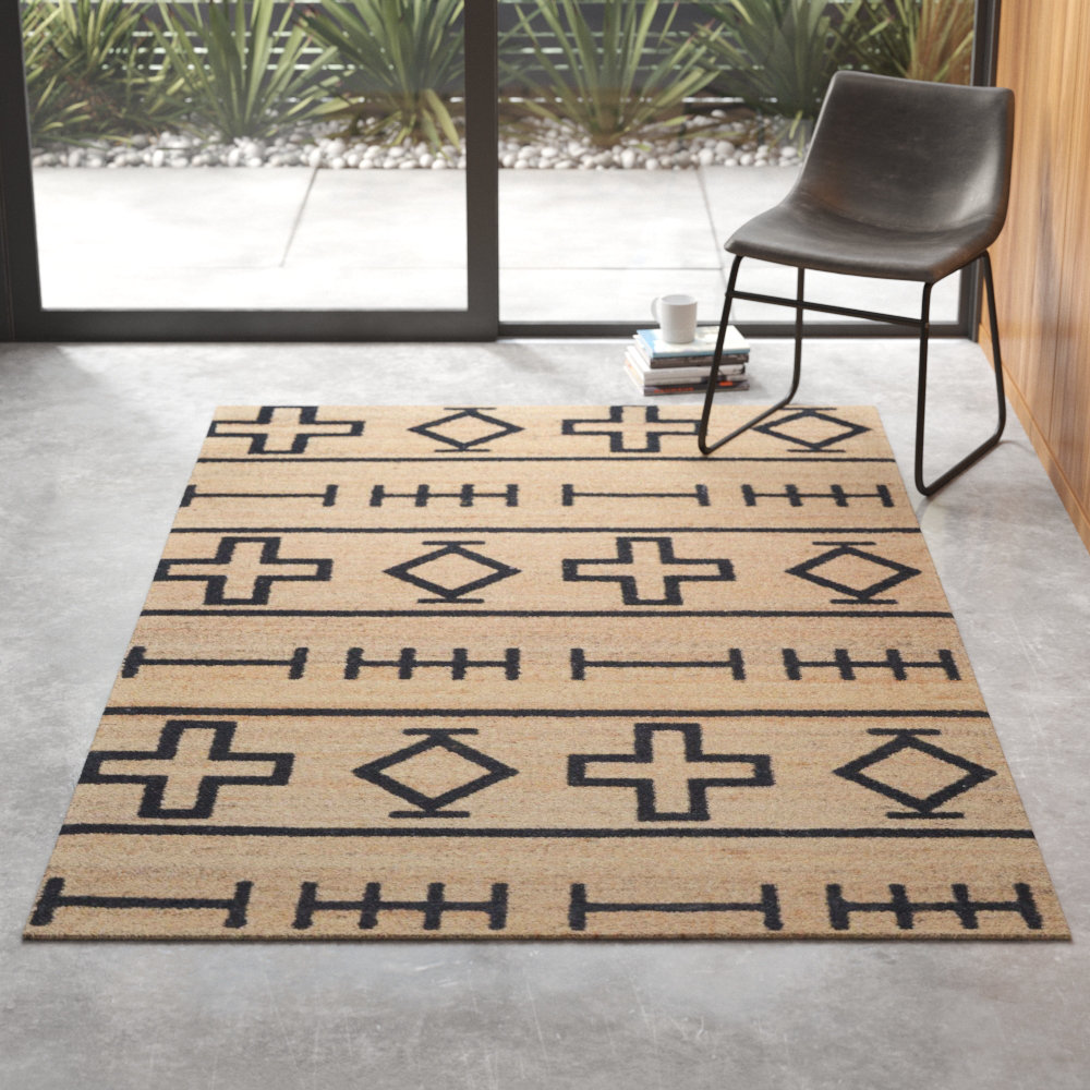 Union Rustic Aliea Geometric Handwoven Jute/Sisal/Cotton Natural/Black ...