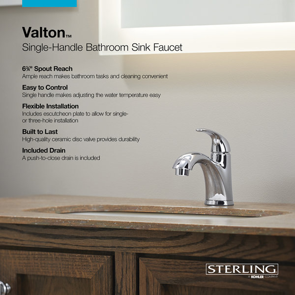 Sterling by Kohler Valton Single Hole Faucet Single-handle Bathroom ...