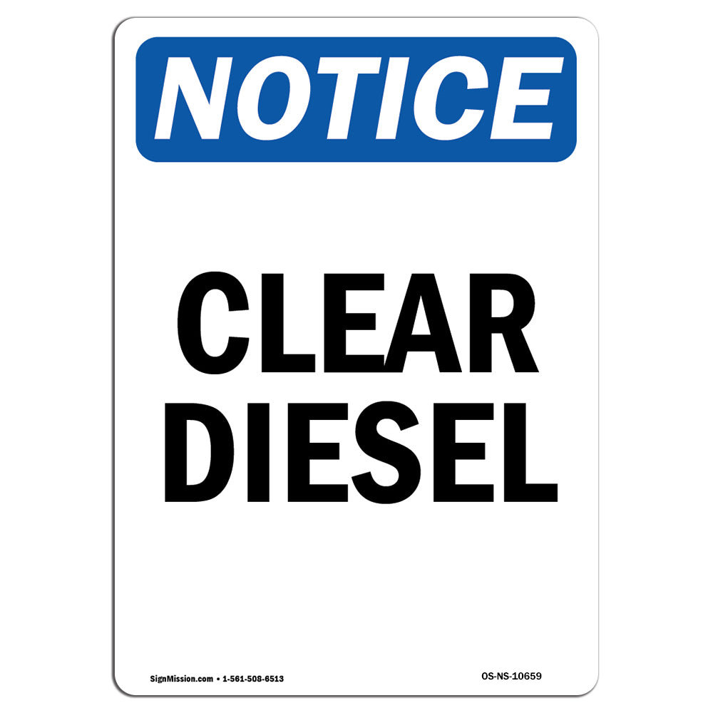 SignMission Osha Notice - Clear Diesel Sign | Wayfair