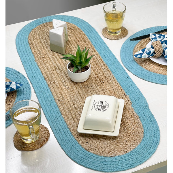 Gracie Oaks VERONA JUTE BORDER ROUND TABLE RUNNER | Wayfair