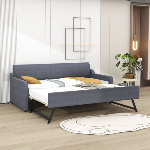 Winston Porter Jamorion Upholstered Daybed with Trundle | Wayfair