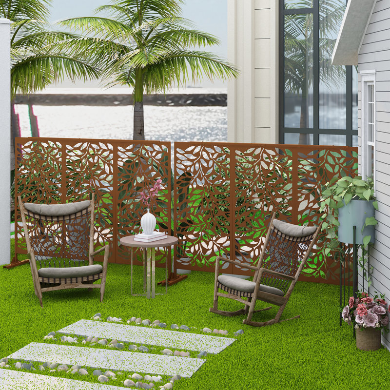 Fency 6.5 ft. H x 4 ft. W Privacy Screen Metal Fence Panel & Reviews ...