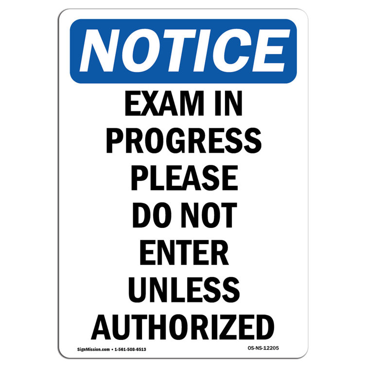 SignMission Exam In Progress Please Do Not Sign - Wayfair Canada