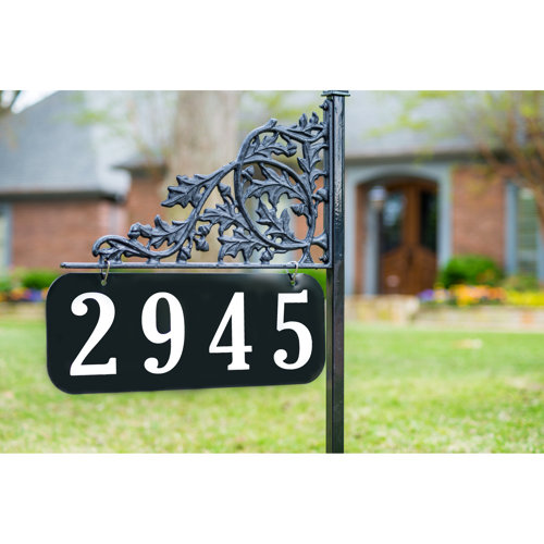 Address America Unique Yard Oak Leaf Design 1-Line Address Post ...