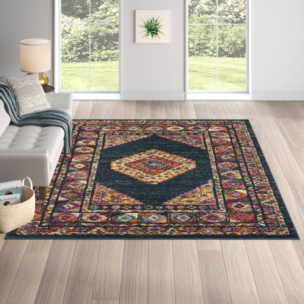 Mistana™ Christa Performance Teal/Ivory Rug & Reviews | Wayfair