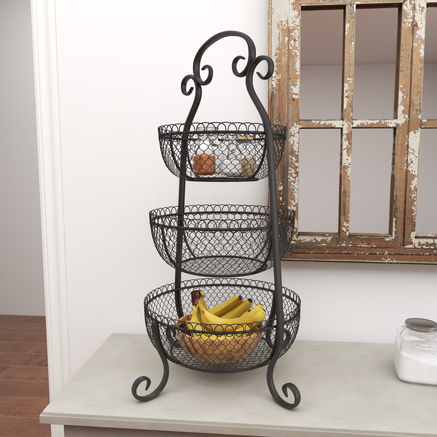 Alcott Hill® 3 Tier Metal/Wire Basket & Reviews | Wayfair