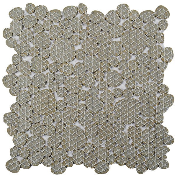 Merola Tile Pebble 11" x 11" Porcelain Pebbles/Rocks Mosaic Wall ...