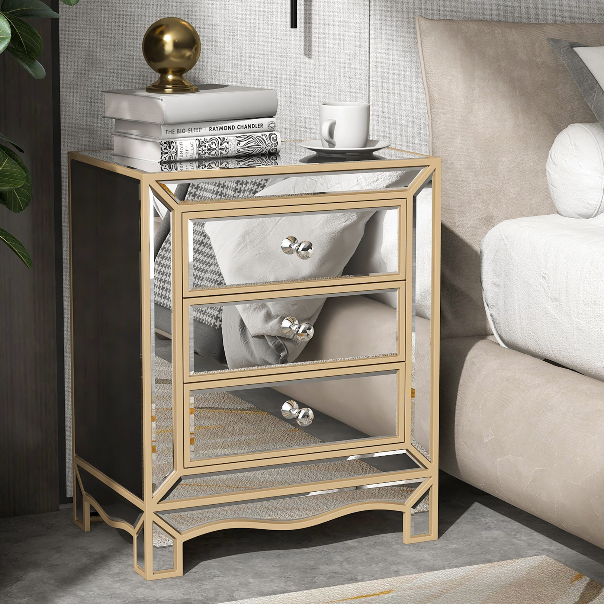 Augensternchen Glass Nightstand | Wayfair