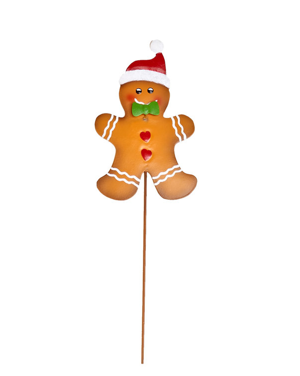 The Holiday Aisle® Metal Christmas Gingerbread Man on Stake & Reviews ...