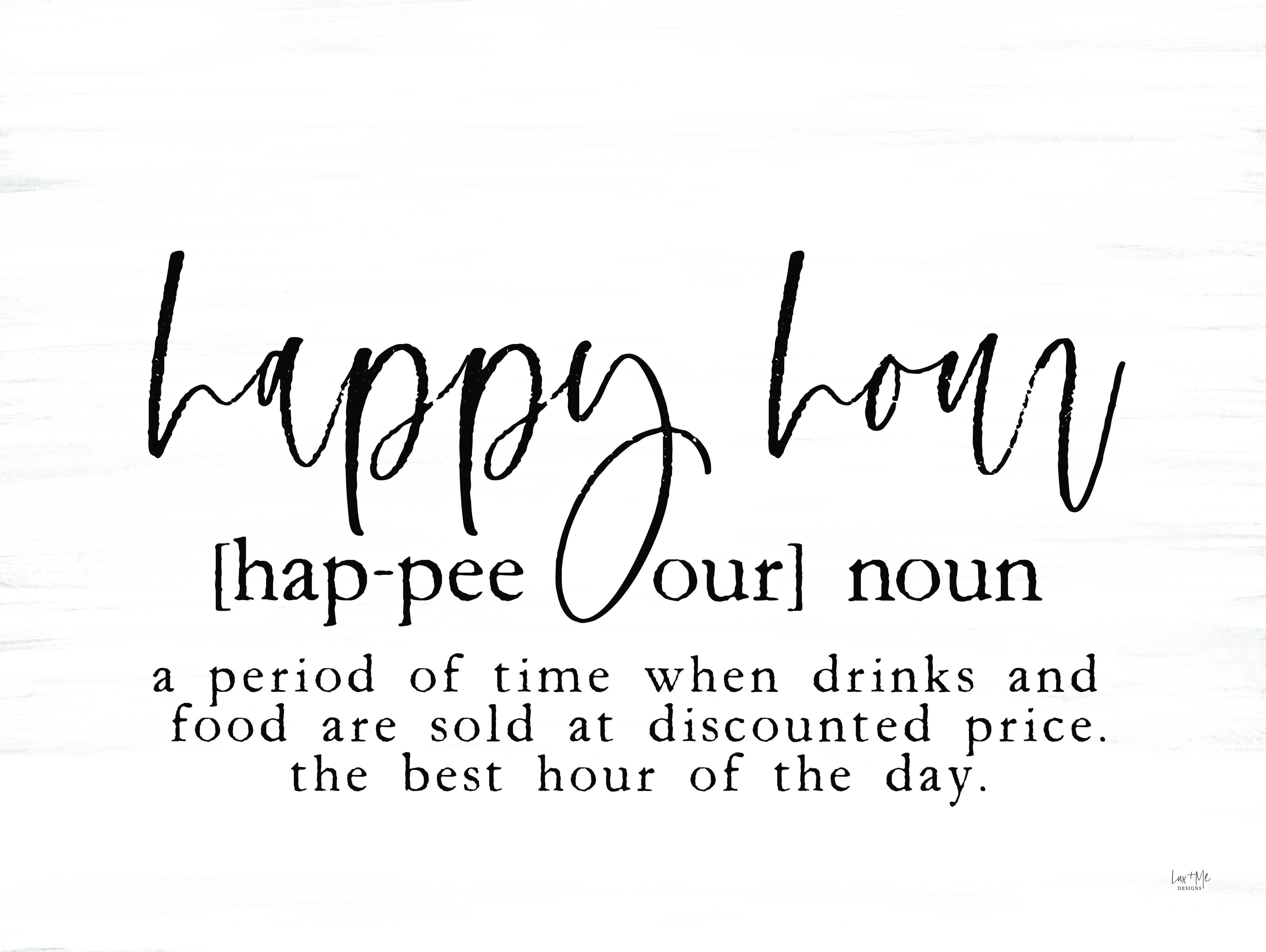 Trinx Happy Hour Definition On Canvas by Lux + Me Designs Print | Wayfair