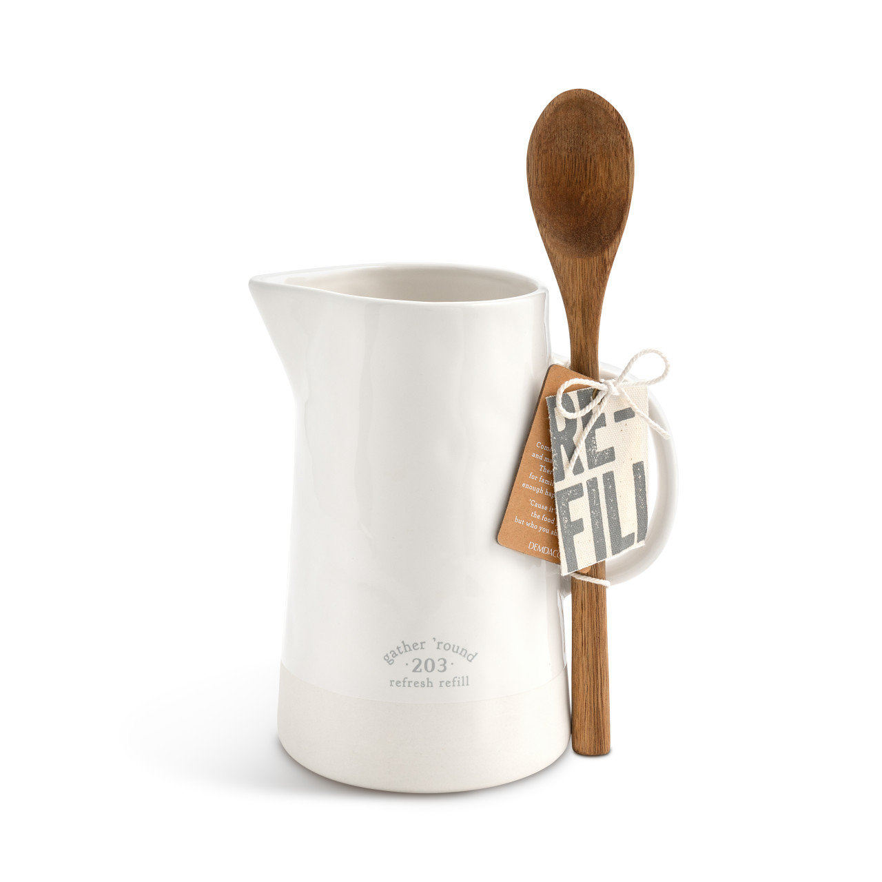 Gracie Oaks Refresh Refill Pitcher With Spoon - Stamped | Wayfair