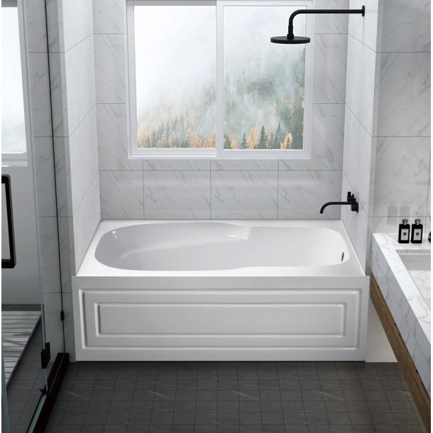 Kingston Brass Oriel 60'' x 32'' Alcove/Tile In Soaking Acrylic Bathtub ...