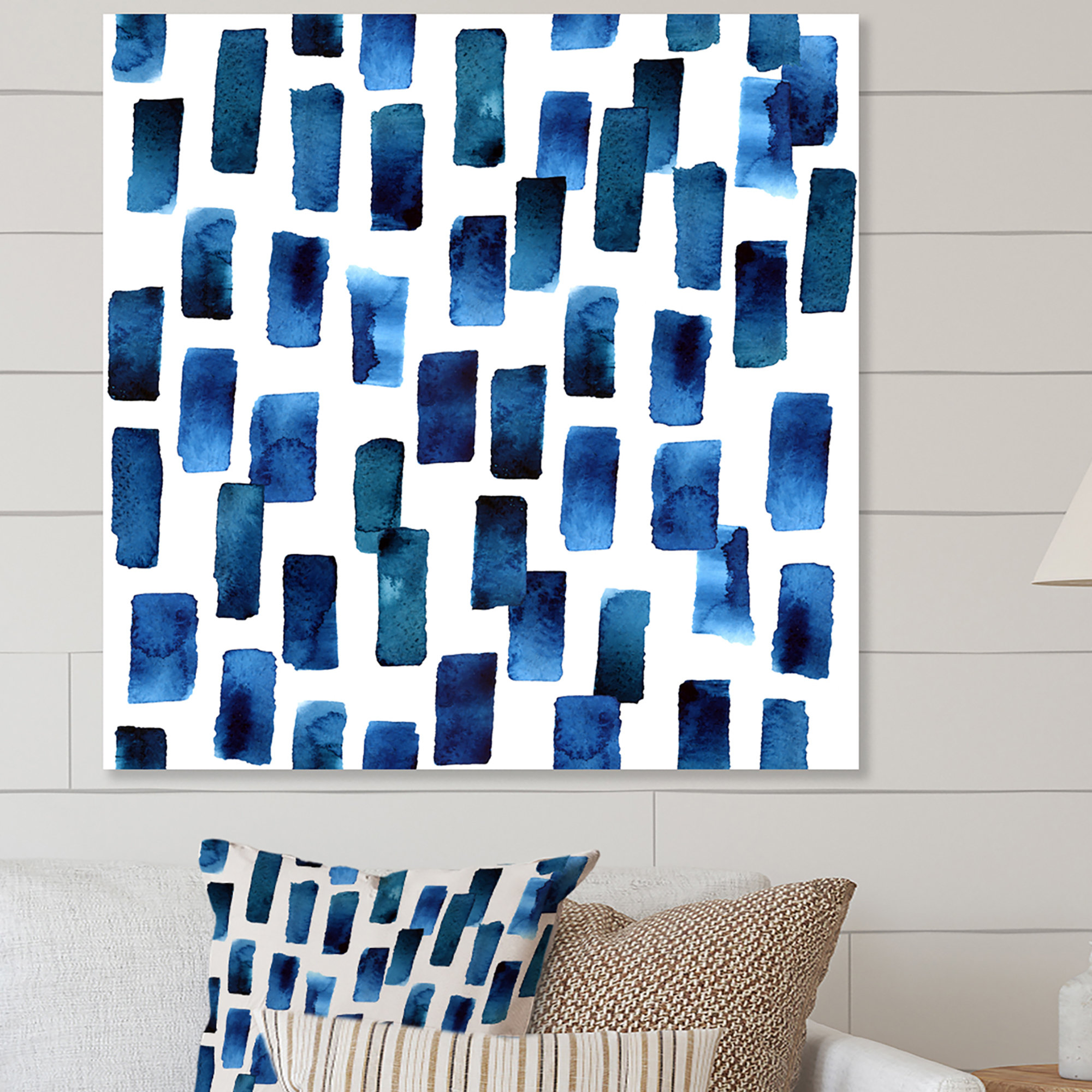 Breakwater Bay Blue Paint Stripes Pattern - on | Wayfair