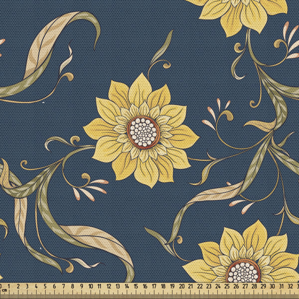 East Urban Home Sunflower Fabric By The Yard, Helianthus Floral Wild ...