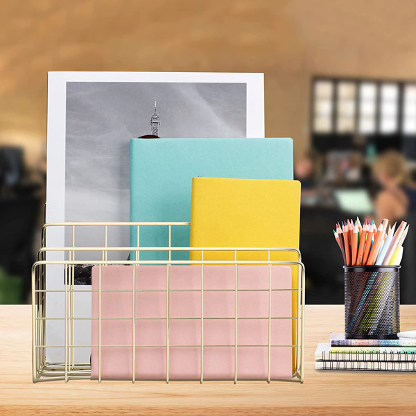 Mercer41 3 Slot Desktop Mail File Organizer Gold - Wayfair Canada