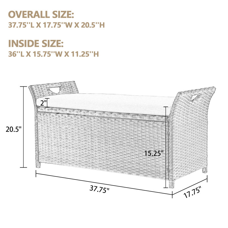 IWICKER New Collection 1846A Polyethylene Outdoor Bench | Wayfair