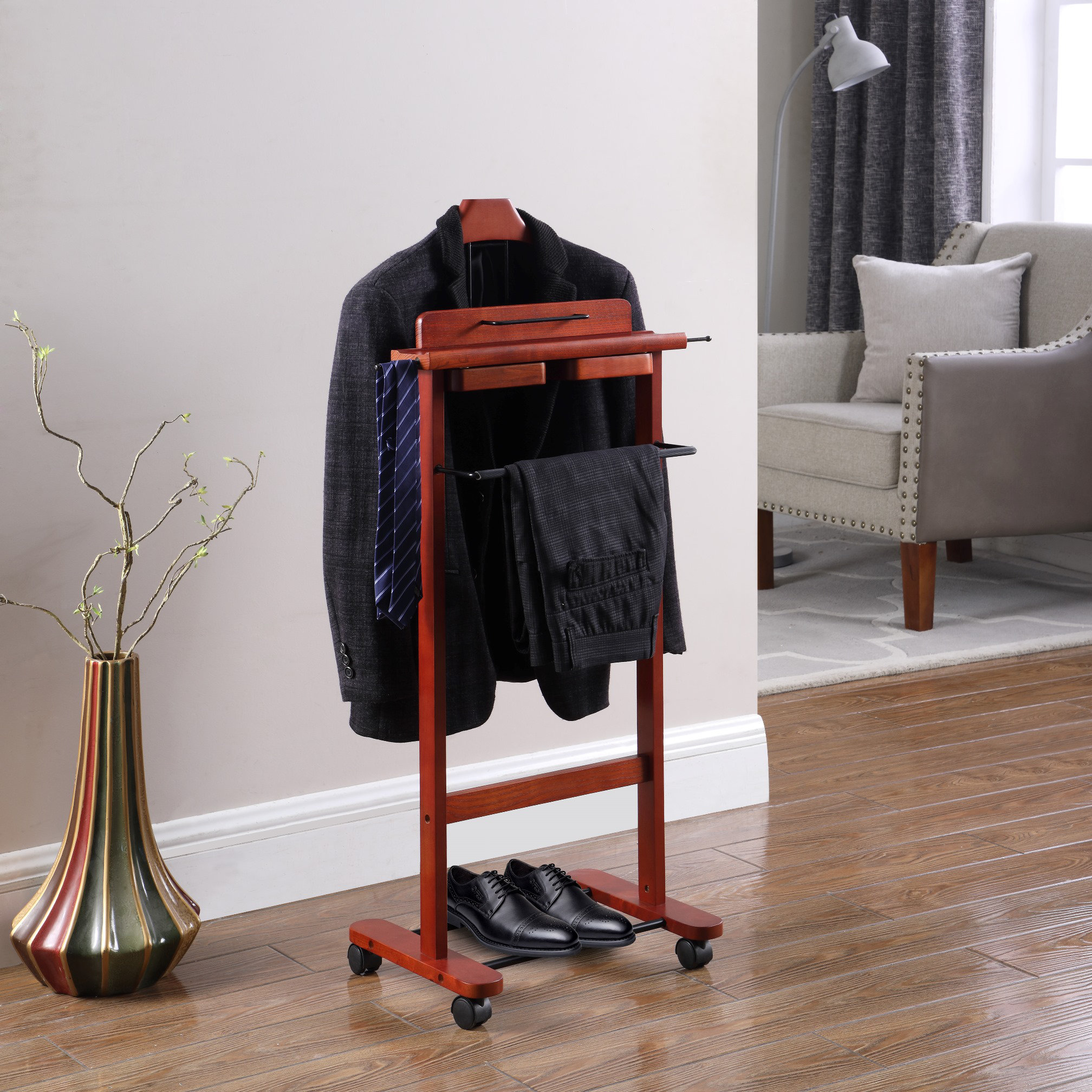 Rebrilliant Fritch 17'' Wide Wood Freestanding Valet Stand & Reviews ...