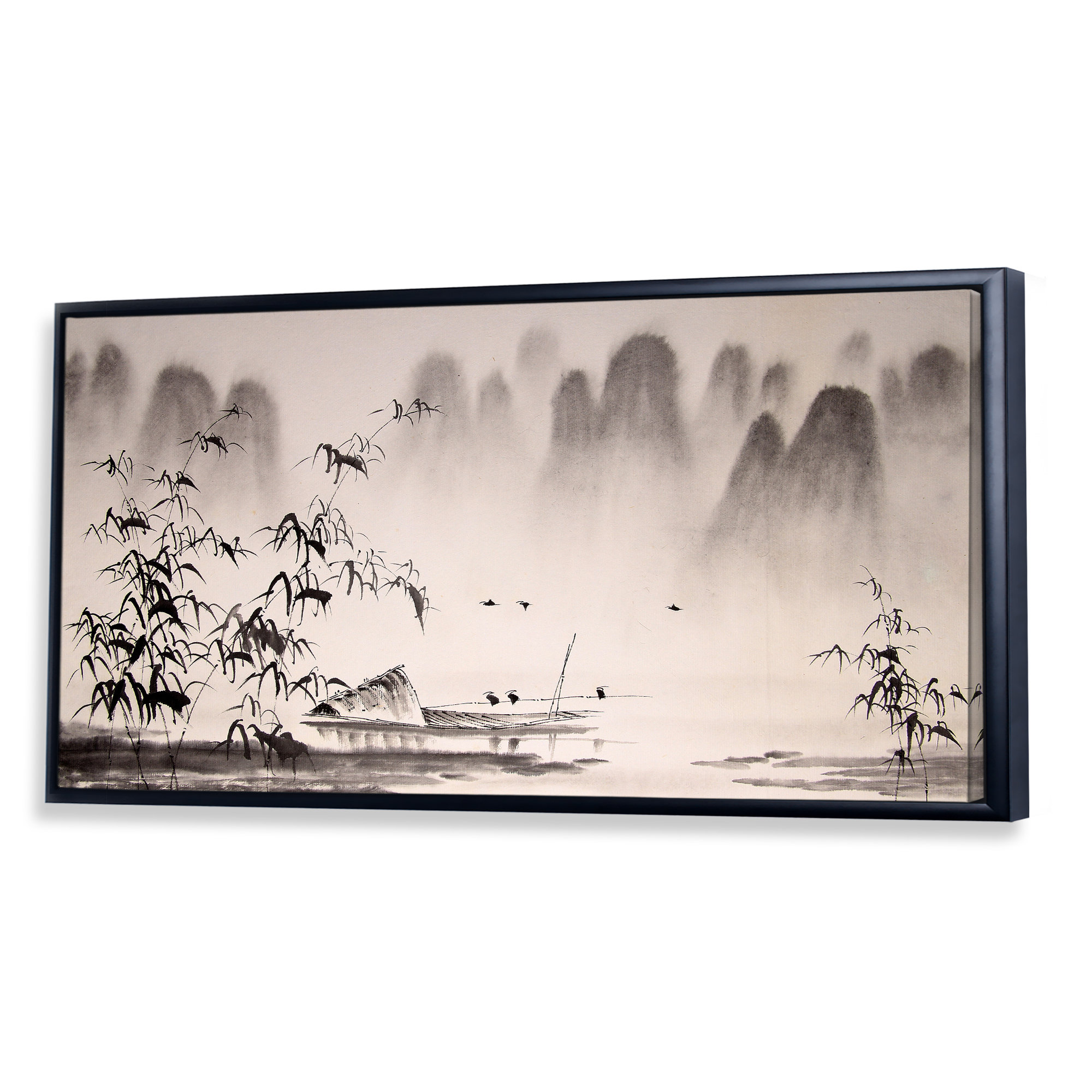 Millwood Pines Chinese Landscape Ink VI - Painting on Canvas | Wayfair