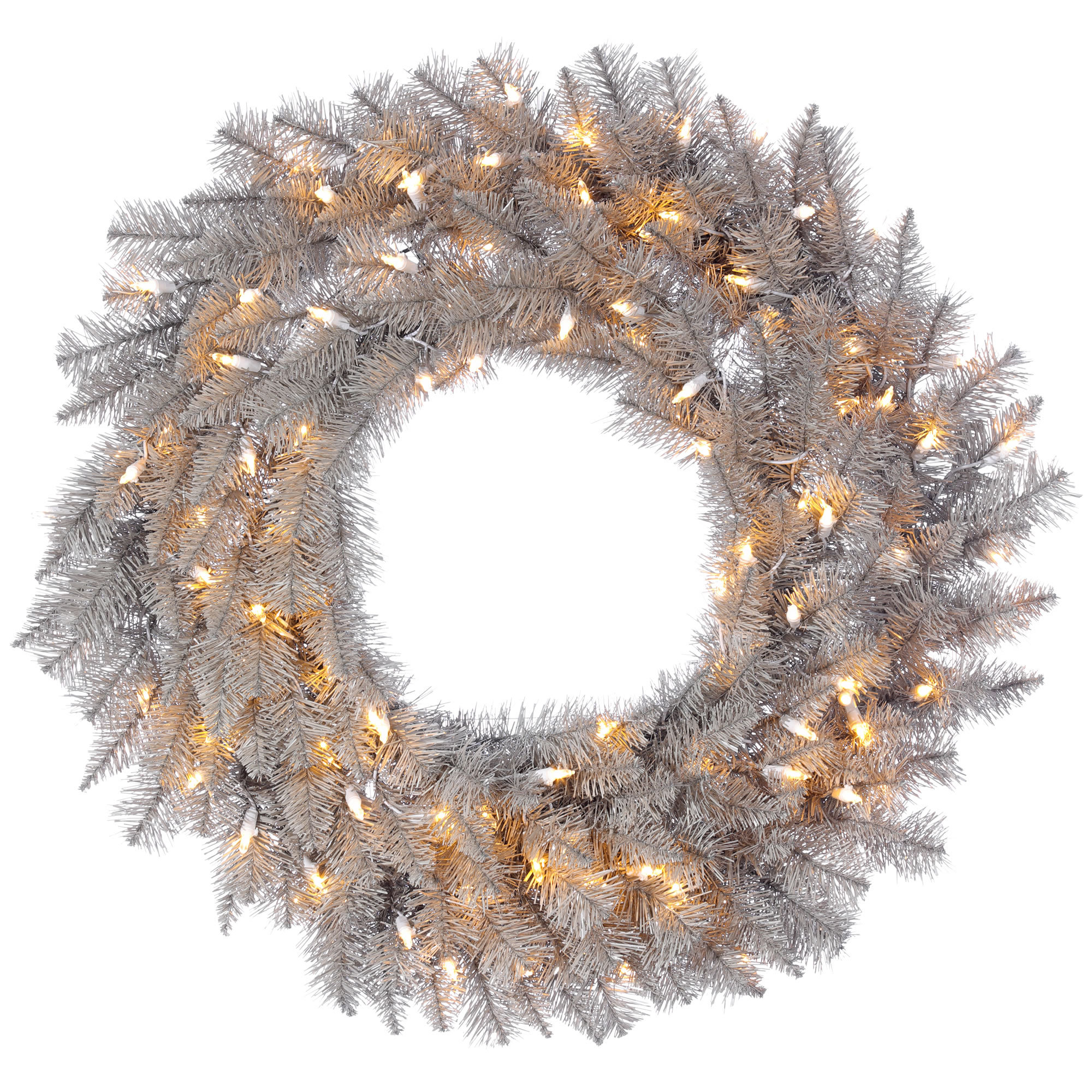 The Holiday Aisle® Artificial Platinum Fir Wreath | Wayfair