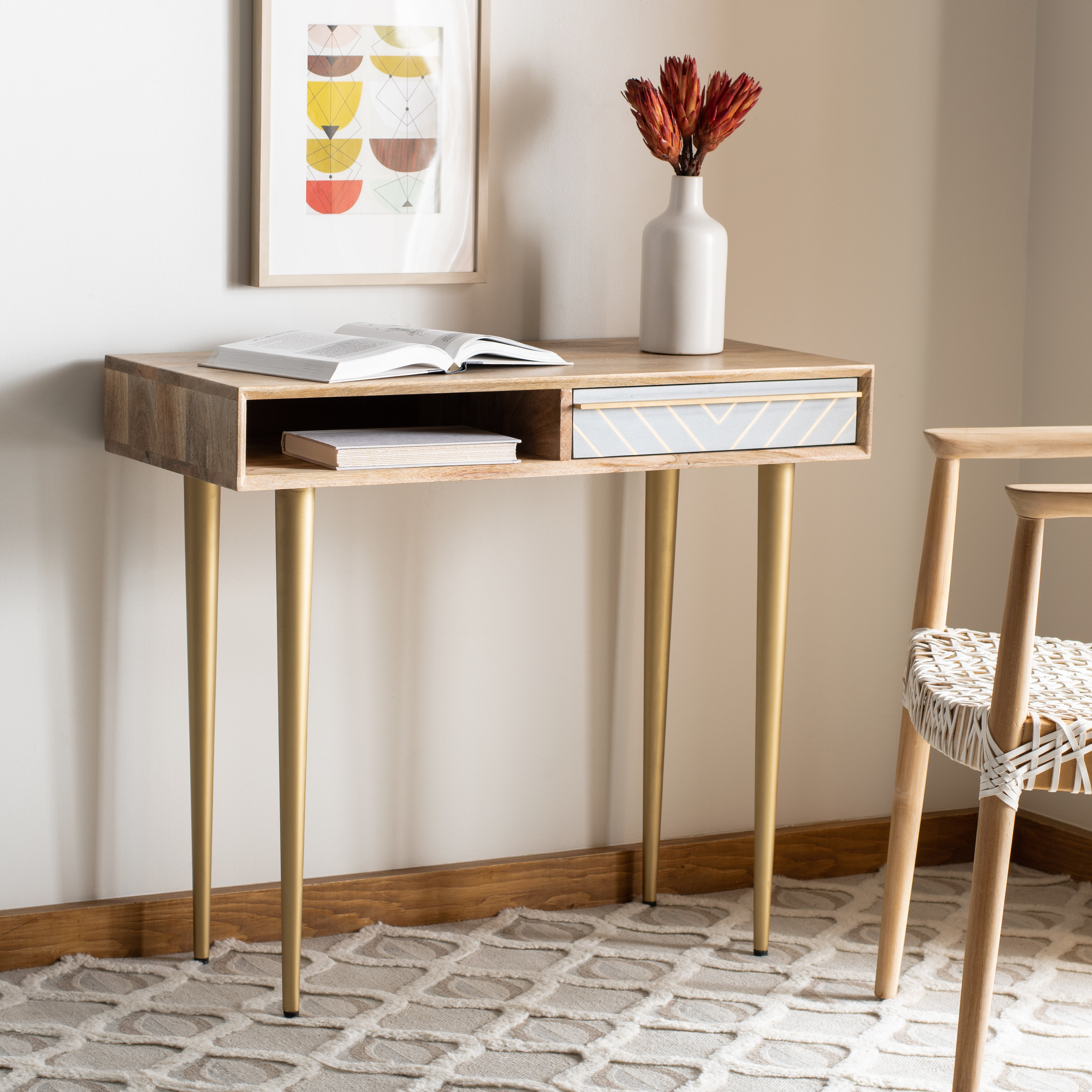 Ivy Bronx Leni Solid Wood Desk & Reviews | Wayfair