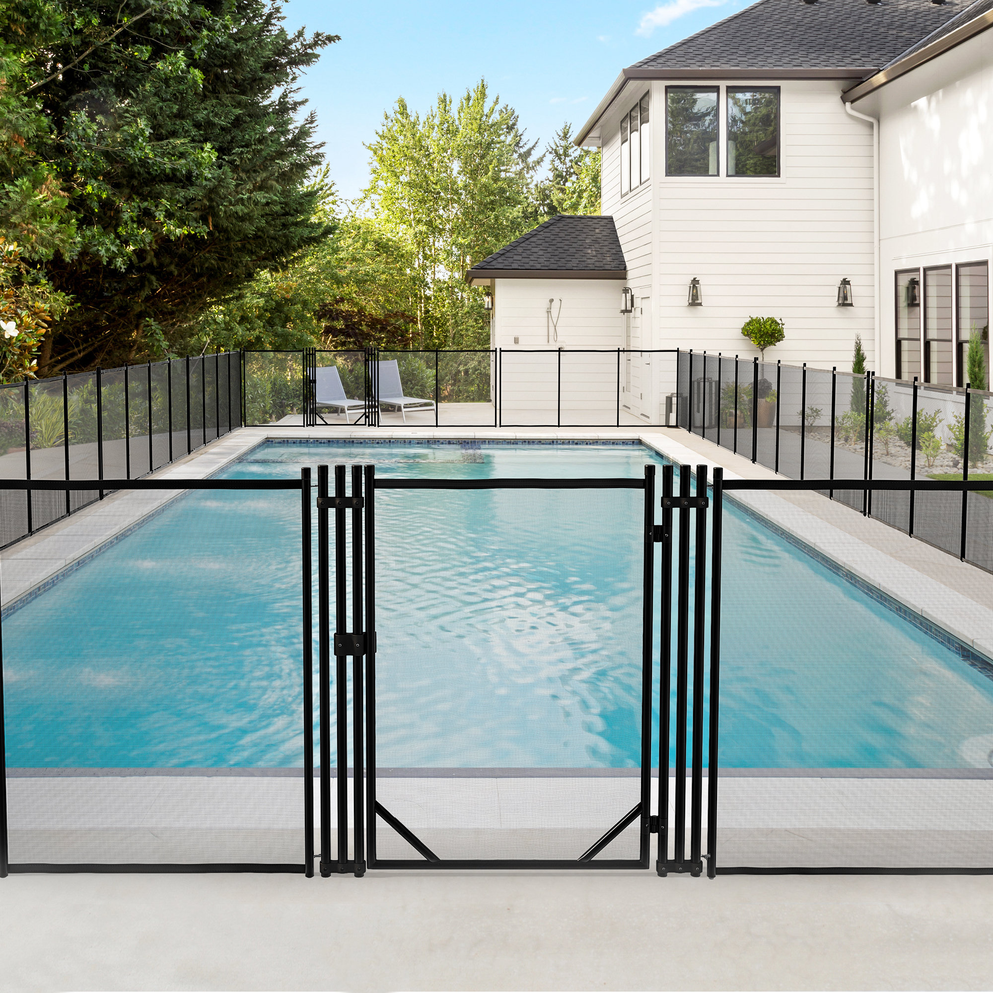 YITAHOME 48.42'' H x 38.5'' W Black Metal Gate | Wayfair