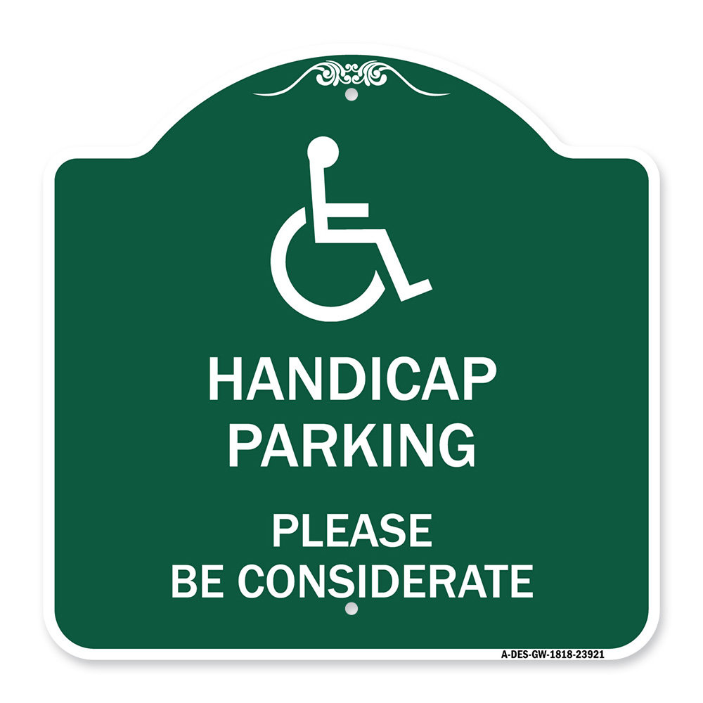 Signmission Designer Series Sign - Handicap Parking - Please Be ...