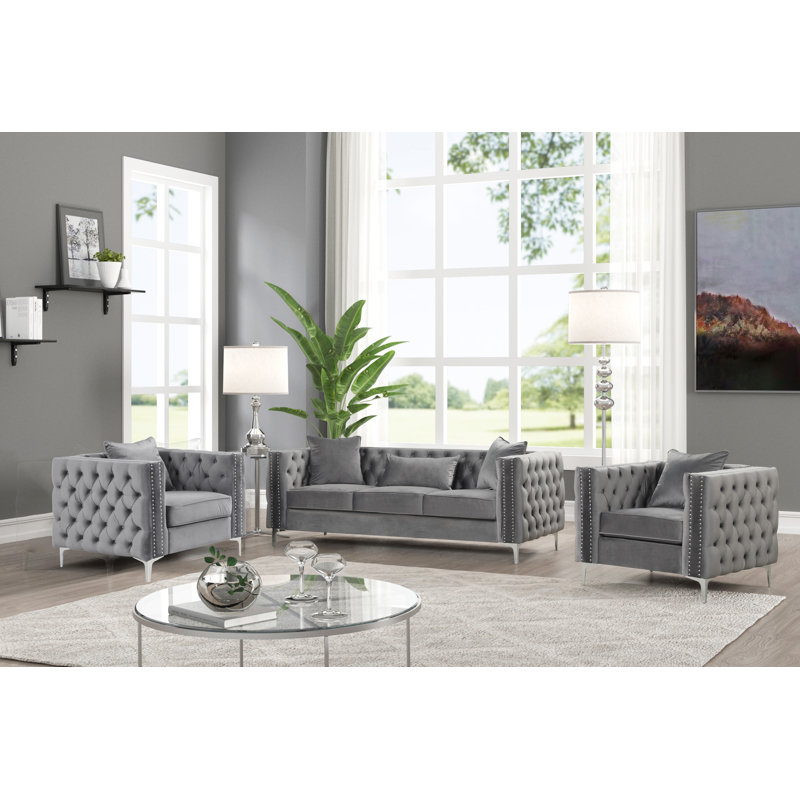 Everly Quinn Gesuino 3 - Piece Living Room Set & Reviews | Wayfair