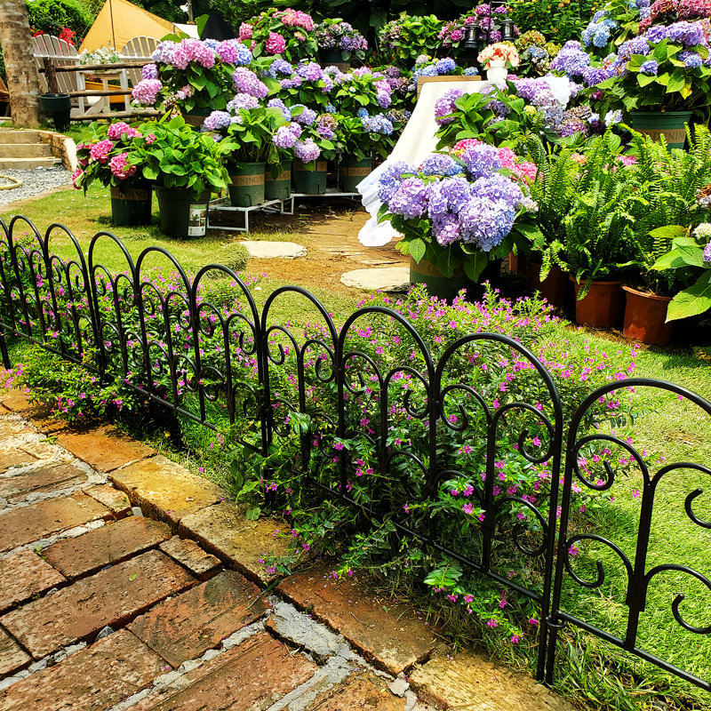 SCENDOR 5 Pcs Decorative Garden Border Fence Panel 18"W x 16"H, Edging ...