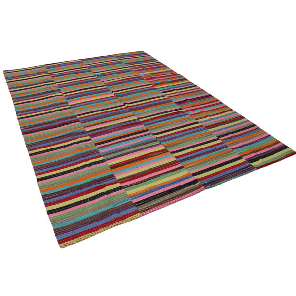 Blue Elephant Hand Knotted Purple/Yellow Rug | Wayfair.co.uk