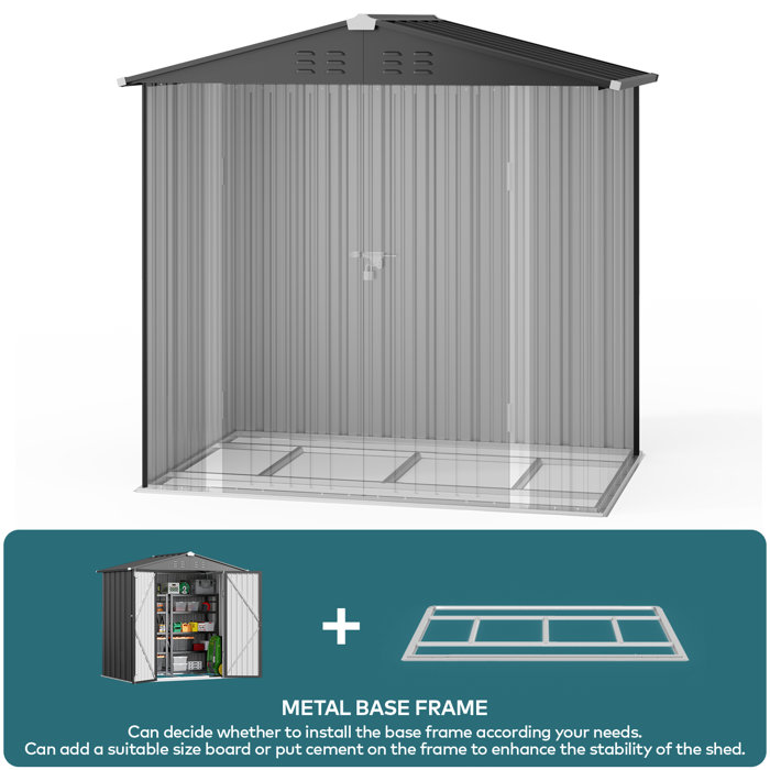 Bealife Lockable 6 ft. W x 4 ft. D Metal Storage Shed & Reviews | Wayfair