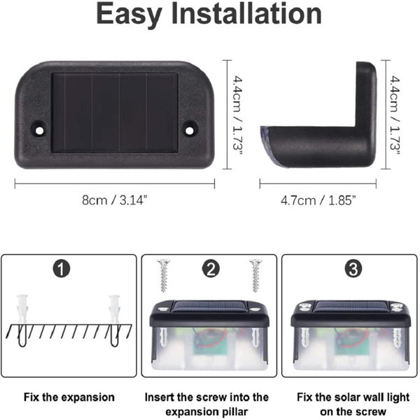 Aptoco Solar Powered Integrated LED Deck Light Pack Outdoor Waterproof ...