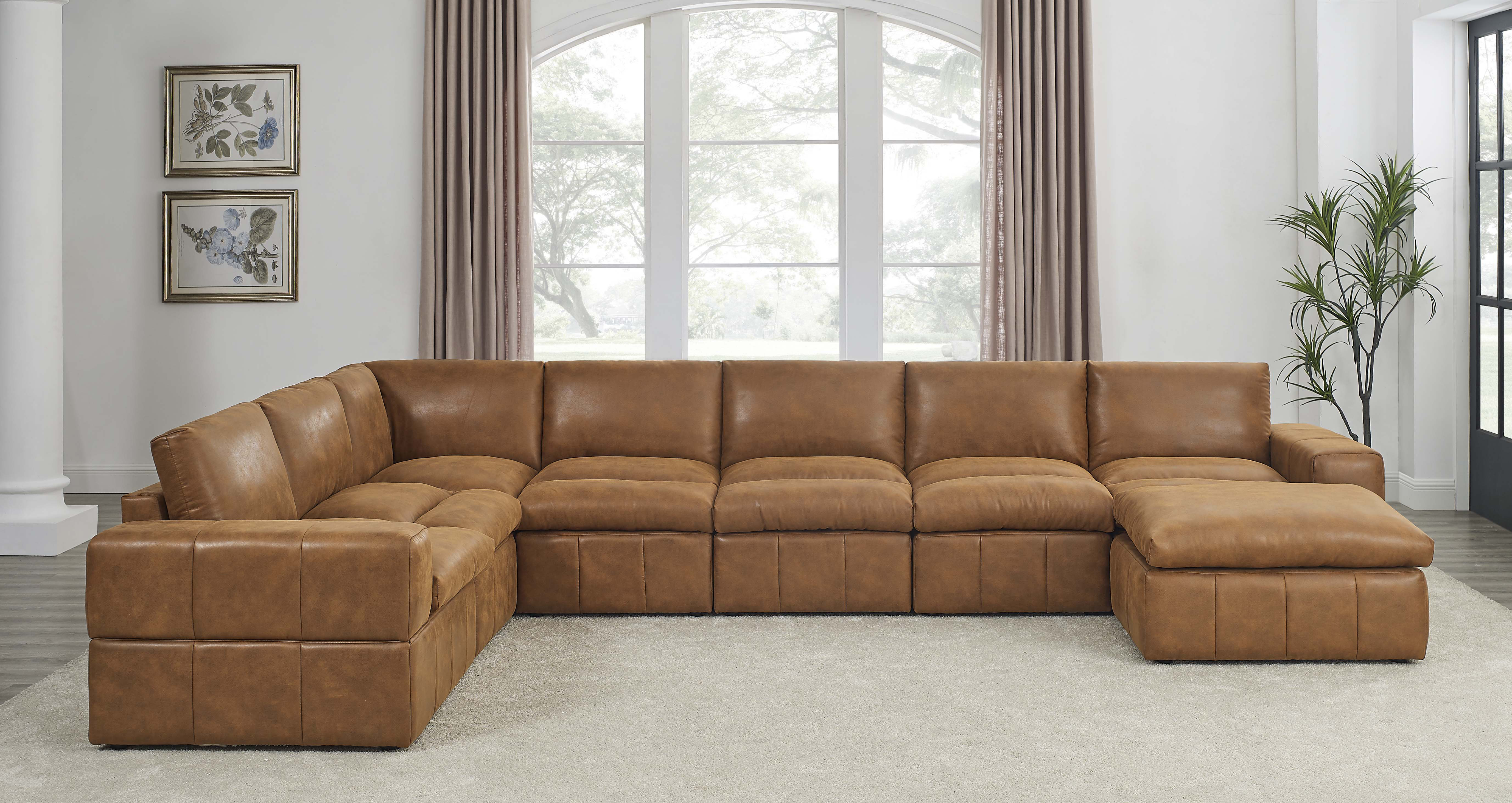 Ebern Designs Sorley 8 - Piece Upholstered Sectional & Reviews | Wayfair