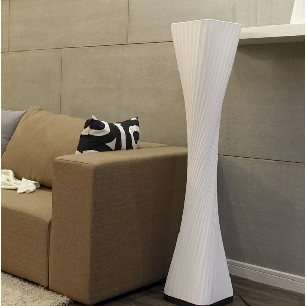 Orren Ellis Odilia 48'' White Column Floor Lamp & Reviews | Wayfair
