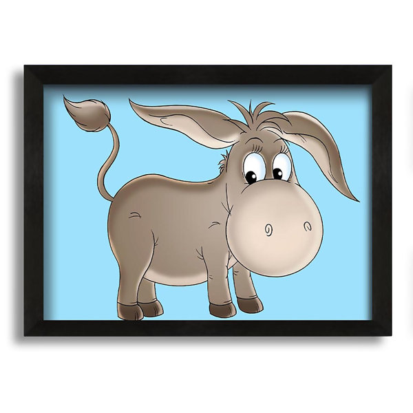 Harriet Bee Donkey Short Legs Baby Blue - Picture Frame Graphic Art on ...