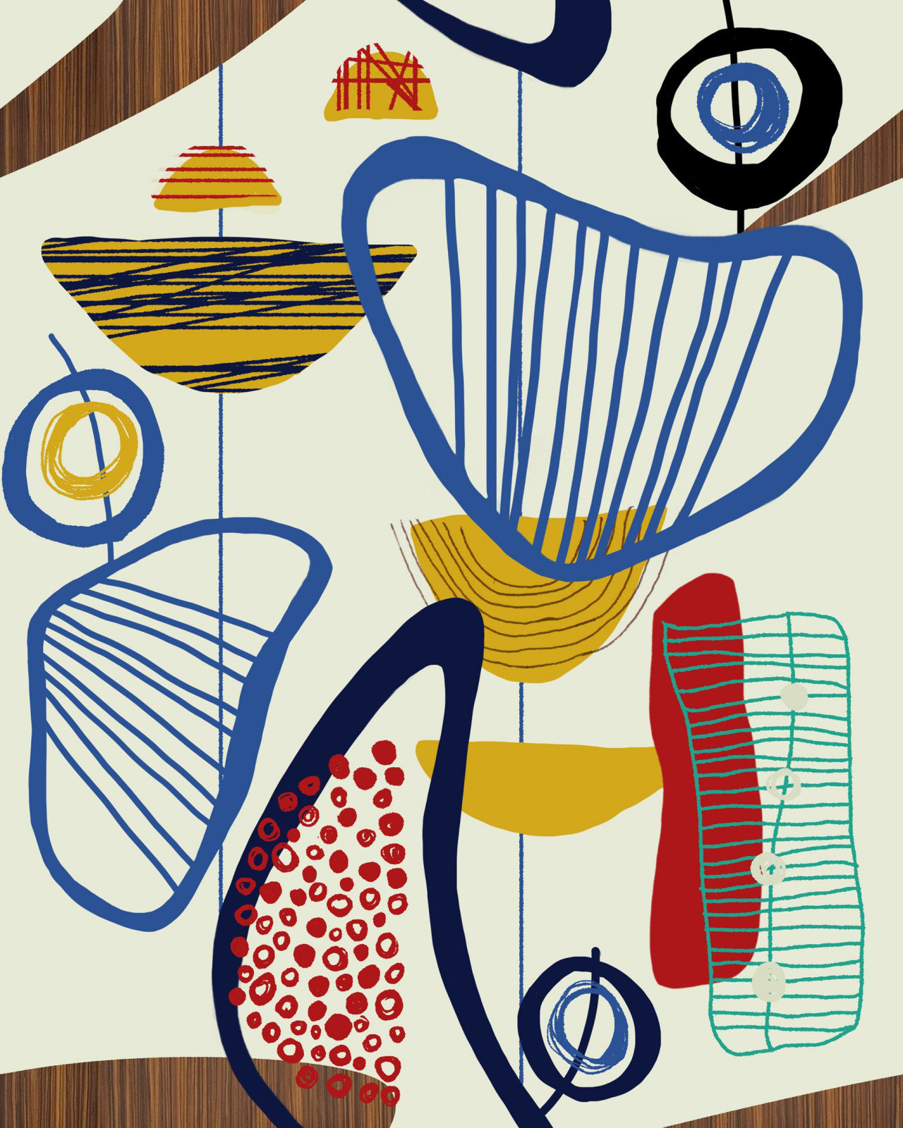 Mind The Gap Revival (Mid Century Modern) Abstract Wallpaper Roll ...