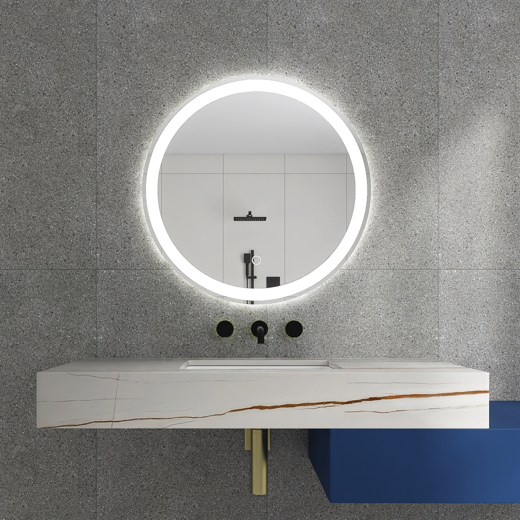 Wrought Studio Bijal Round LED Wall Mirror | Wayfair