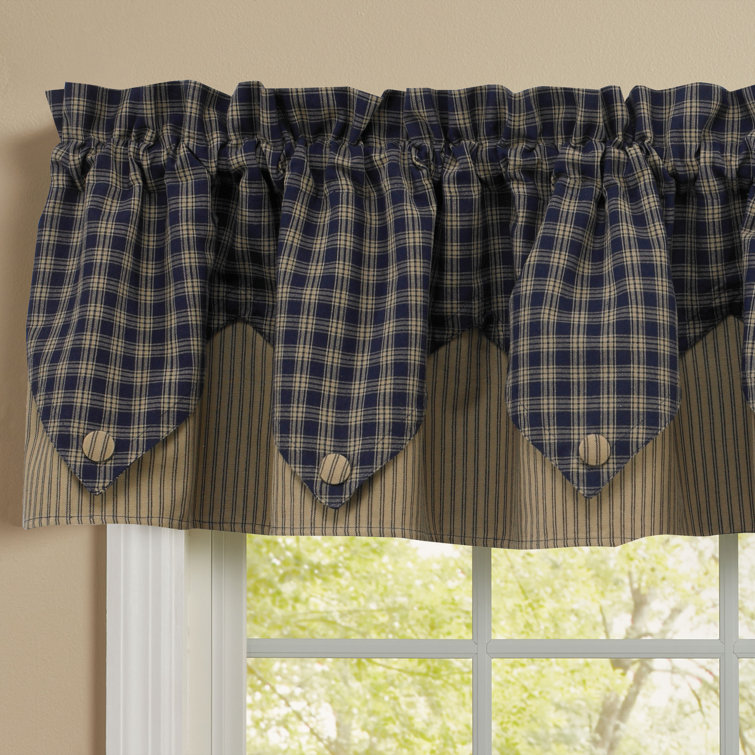 Rosalind Wheeler Avriana Plaid Cotton Tailored 72'' Window Valance ...