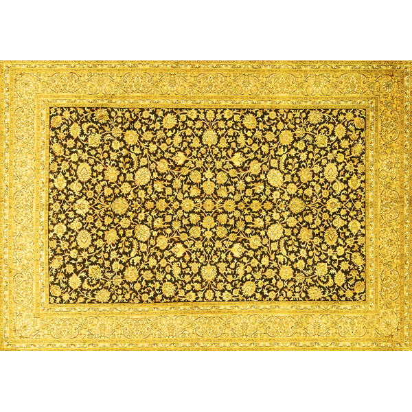 Canora Grey Philemond Machine Woven / Power Loomed Yellow/Black Rug ...