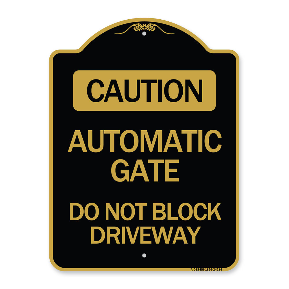 Signmission Designer Series Sign - Caution, Automatic Gate, Do Not ...