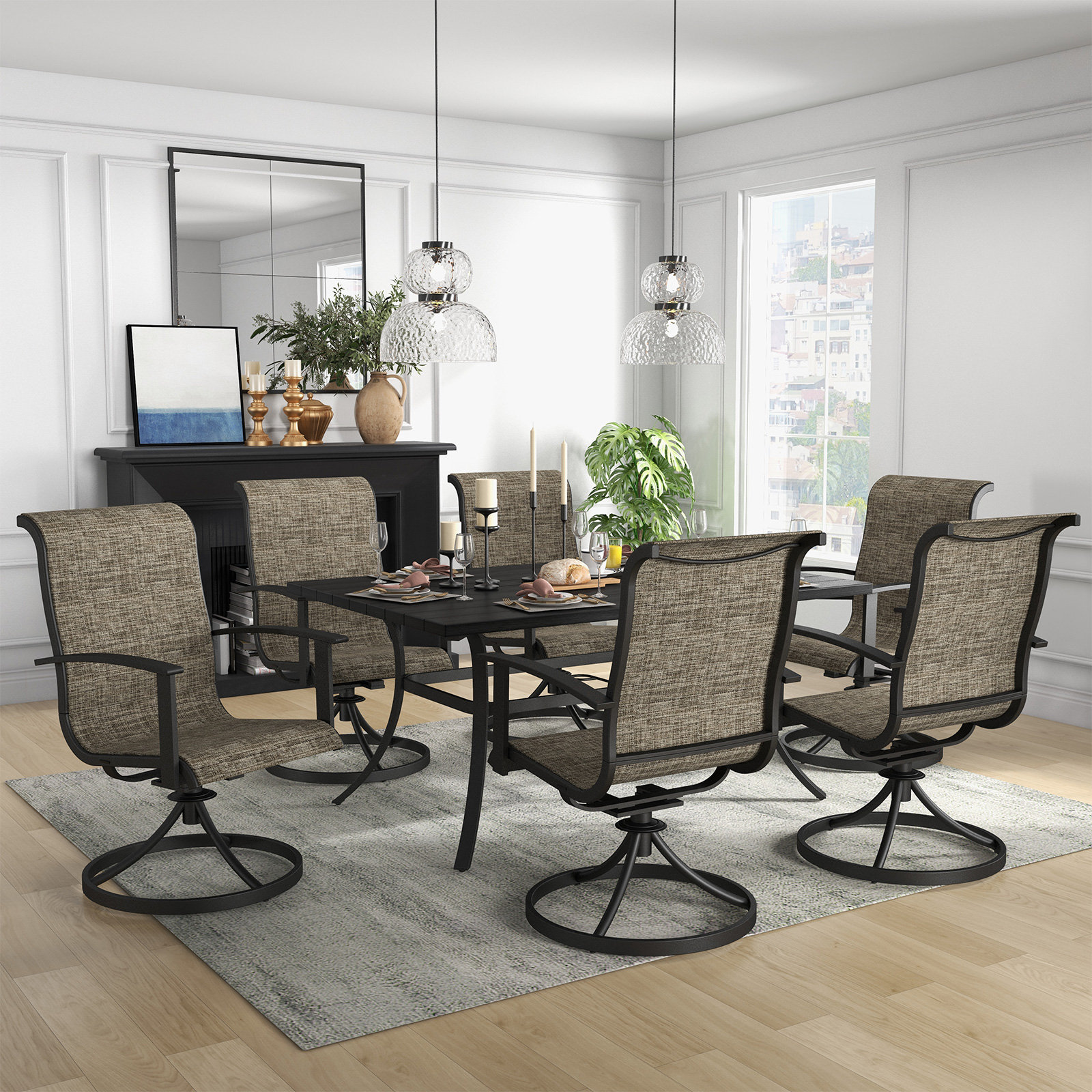 Winston Porter Errik Counter Height Extendable Steel Breakfast Nook ...
