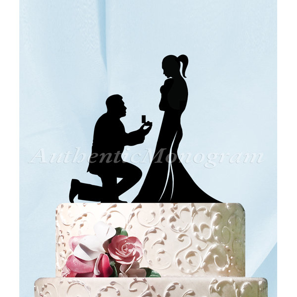 aMonogramArtUnlimited Will You Marry Me Cake Topper | Wayfair