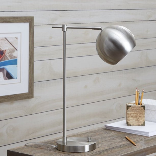 Corrigan Studio® Brushed Nickel Orb Desk Lamp | Wayfair