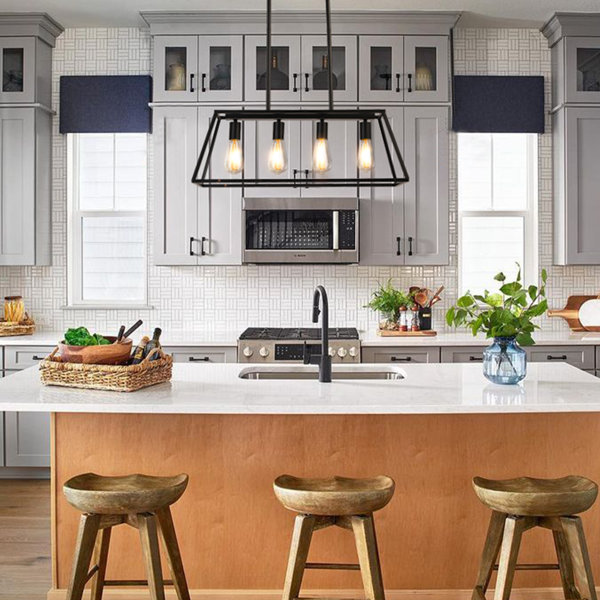 Gracie Oaks Elutheria 4 - Light Kitchen Island Linear Pendant & Reviews ...