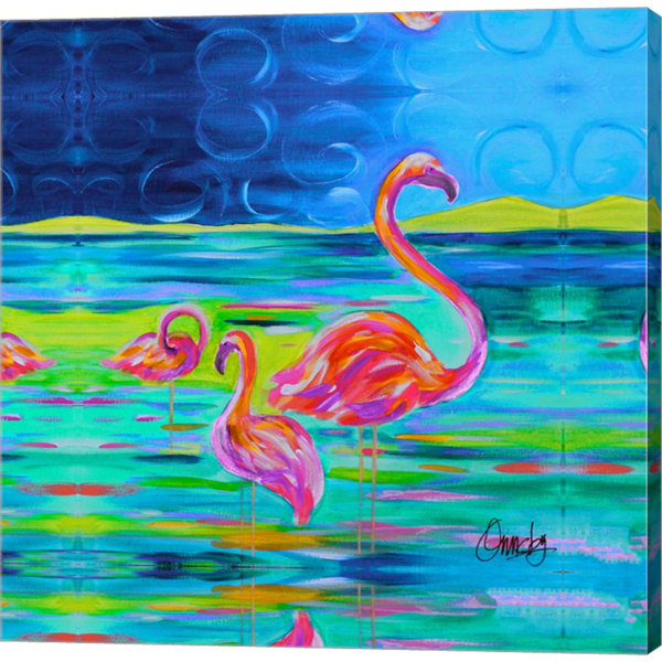 Bay Isle Home Duo Flamingos by Anne Ormsby - Unframed Painting on ...