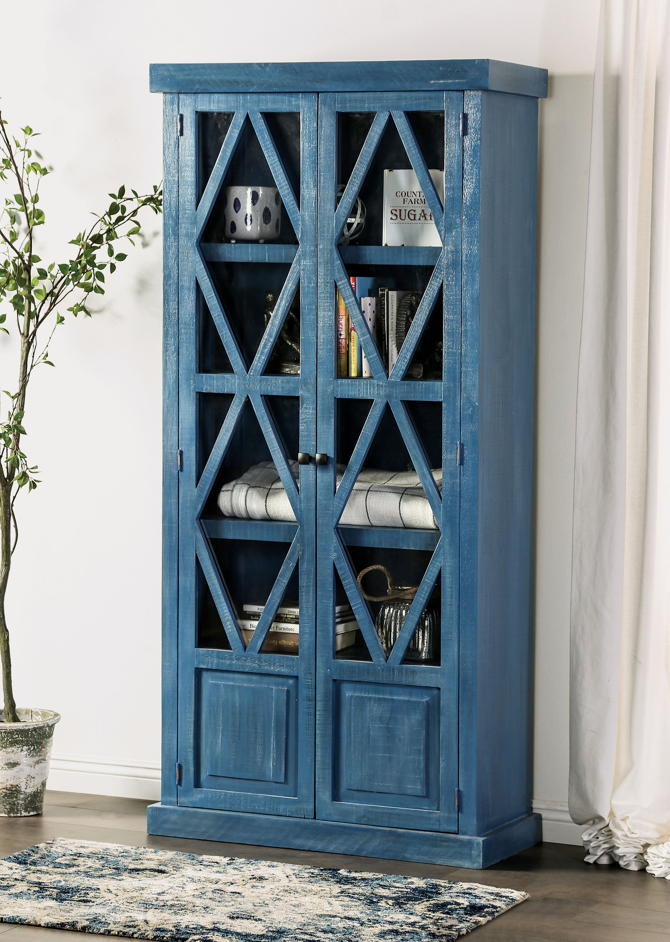 Longshore Tides Antionne 35;35'' Wide Solid Wood China Cabinet | Wayfair